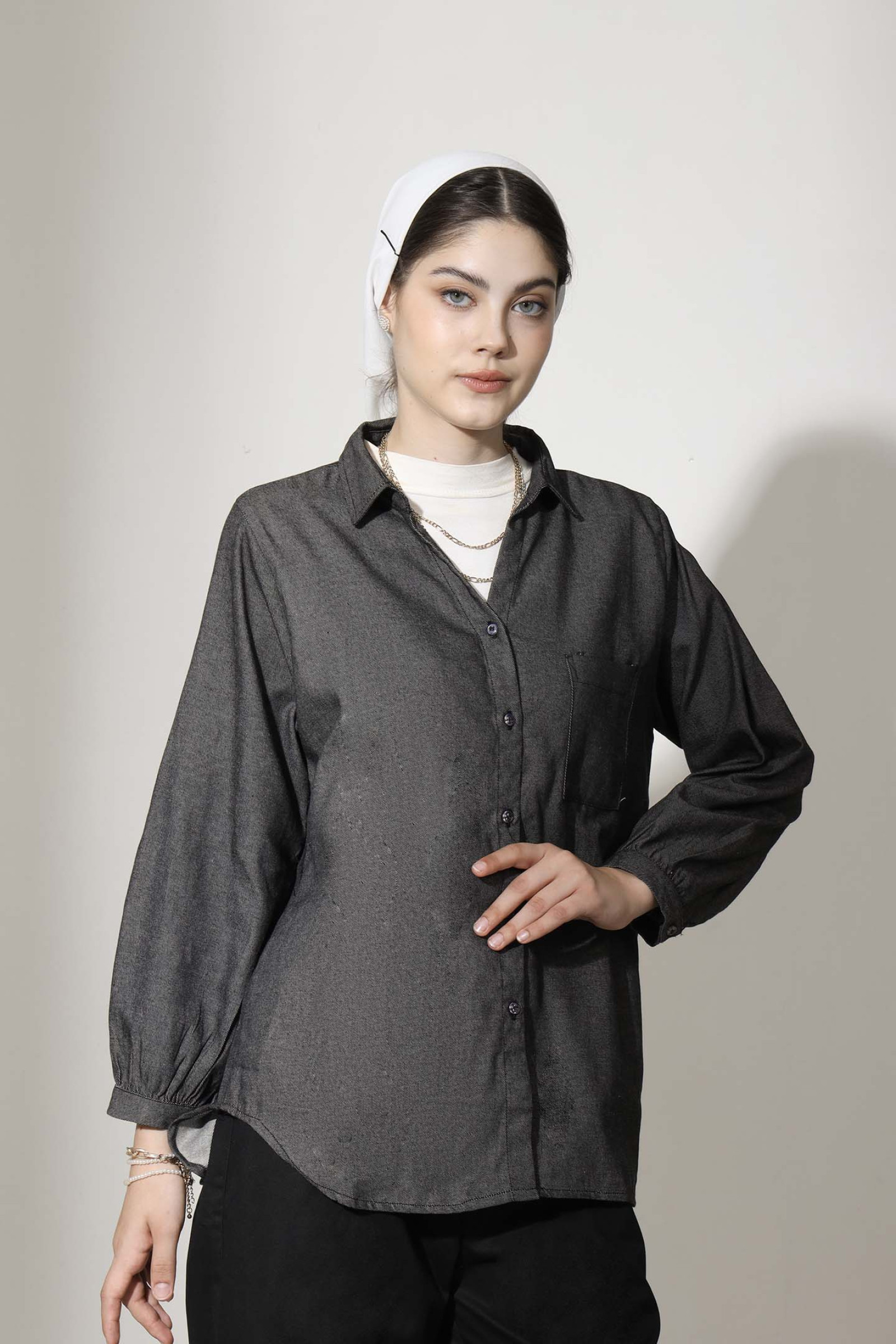 Shamra Denim Shirt | Hava Indonesia